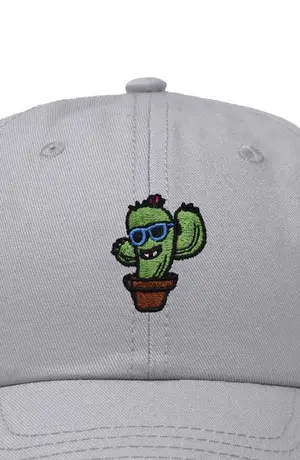 DALIX Cactus Embroidered Cap - Gray