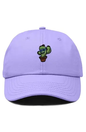 DALIX Dalix Cactus Embroidered Cap Lavender