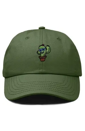 DALIX Dalix Cactus Embroidered Cap Olive