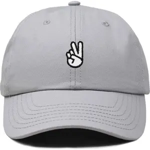 DALIX Dalix Peace Sign Embroidered Cap Gray