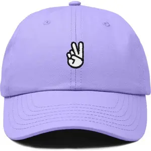DALIX Dalix Peace Sign Embroidered Cap Lavender