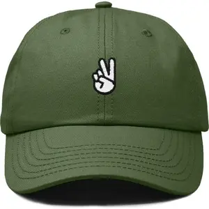 DALIX Dalix Peace Sign Embroidered Cap Olive