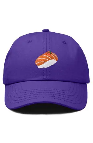 DALIX Dalix Salmon Sushi Embroidered Cap Purple
