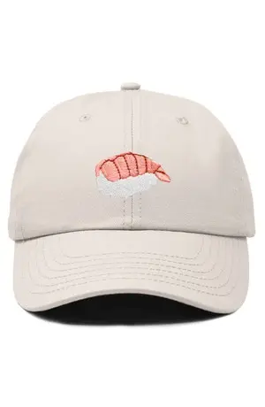 DALIX Dalix Shrimp Sushi Embroidered Cap Beige