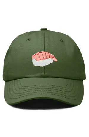 DALIX Dalix Shrimp Sushi Embroidered Cap Olive