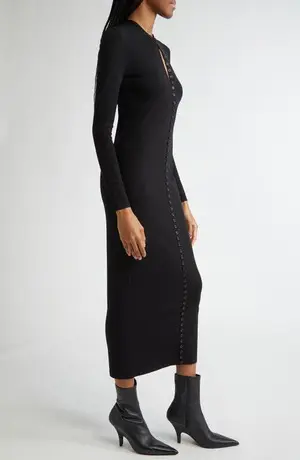 Alexander Wang Long Sleeve Knit Button-up Body-con Dress