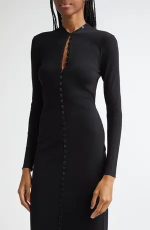 Alexander Wang Long Sleeve Knit Button-up Body-con Dress