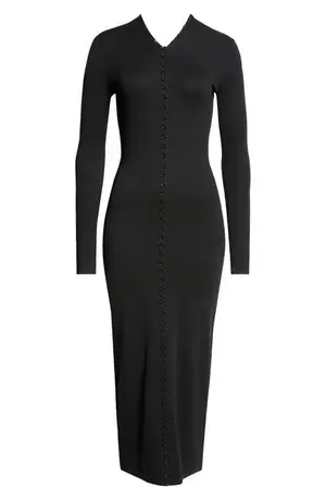 Alexander Wang Long Sleeve Knit Button-up Body-con Dress