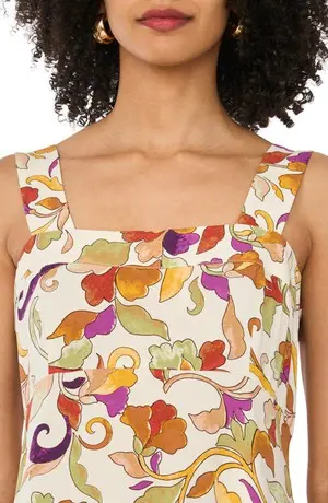 Vince Camuto Print Sleeveless Tiered Maxi Dress - Apple Red