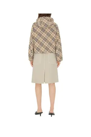 Burberry Check Hooded Jacket - Alabaster
