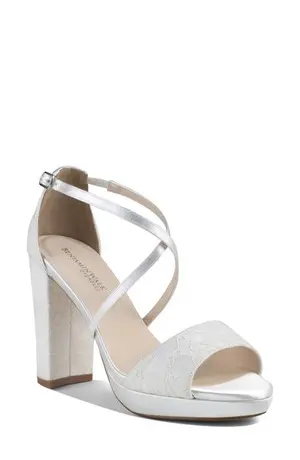 TOUCH UPS Violet Ankle Strap Platform Sandal - White