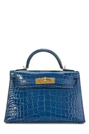 Hermès Kelly Sellier Mini Bag Alligator - Blue