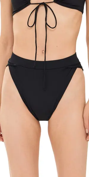 RIOT SWIM Vista High-waisted Bikini Bottom - Black
