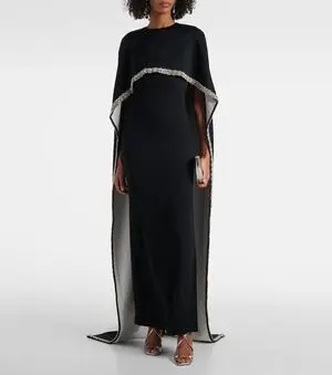 Roland Mouret Embellished Satin Crêpe Gown - Multicoloured