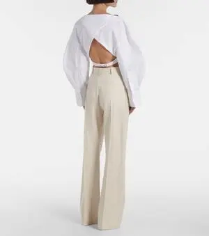 Jacquemus Sauge High-rise Straight Pants - Beige