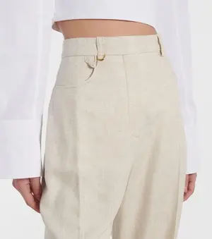 Jacquemus Sauge High-rise Straight Pants - Beige