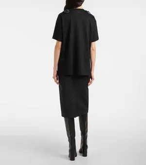 Max Mara Gennaio Embellished Jersey Top - Black