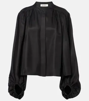 RÓHE Pleated Silk Blouse