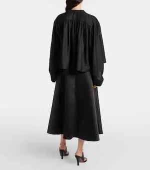 RÓHE Pleated Silk Blouse