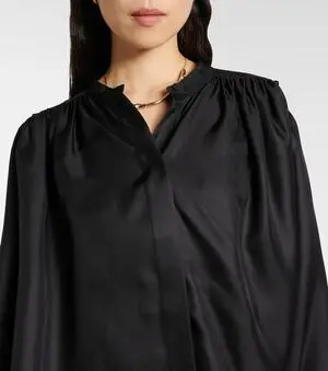 RÓHE Pleated Silk Blouse