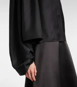 RÓHE Pleated Silk Blouse