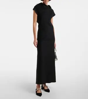 JIMMY CHOO Bing Embellished Velvet Ballet Flats
