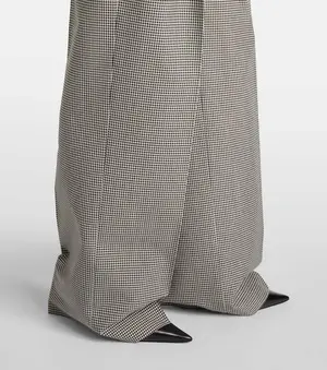RÓHE Gingham Wool-blend Wide-leg Pants