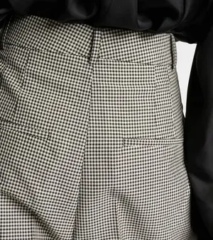 RÓHE Gingham Wool-blend Wide-leg Pants - Multicoloured