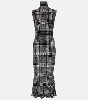 Norma Kamali Checked Midi Dress