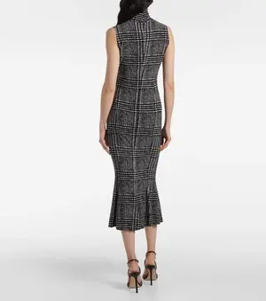 Norma Kamali Checked Midi Dress