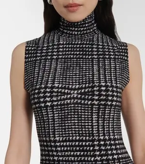 Norma Kamali Checked Midi Dress