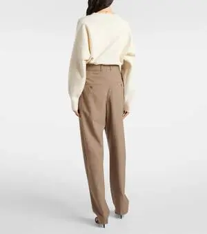 RÓHE High-rise Barrel-leg Trousers - Brown