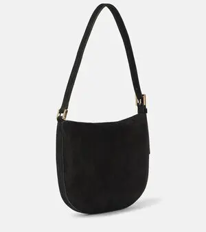 Savette Tondo Small Suede Shoulder Bag - Black