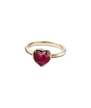 ANITA KO Heart Shaped 18kt Ring With Ruby - Gold