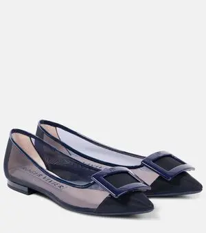 ROGER VIVIER Gommettine Mesh Ballet Flats - Blue
