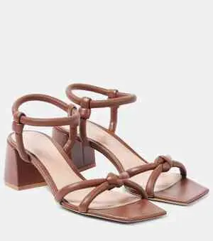 GIANVITO ROSSI Juno 55 Leather Sandals - Brown