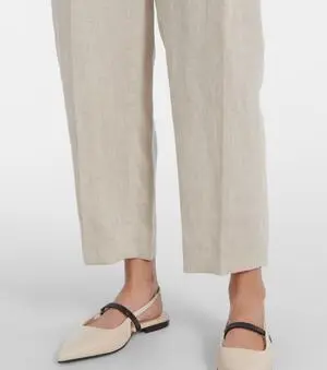 Brunello Cucinelli Linen-blend Straight Trousers
