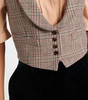 Chloé Prince Of Wales Wool-blend Waistcoat
