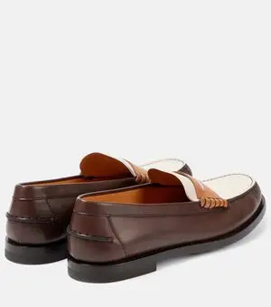 TOD'S Colorblocked Leather Penny Loafers - Multicoloured