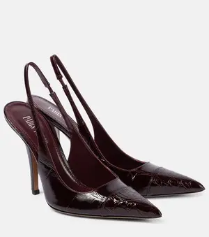 Paris Texas Miranda 105 Croc-effect Leather Slingback Pumps