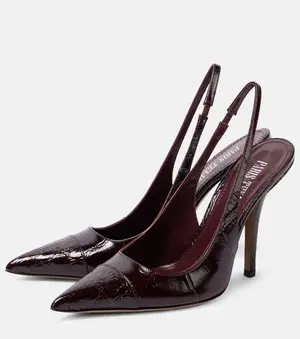 Paris Texas Miranda 105 Croc-effect Leather Slingback Pumps