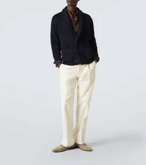 Thom Sweeney Ribbed-knit Wool Cardigan