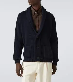 Thom Sweeney Ribbed-knit Wool Cardigan