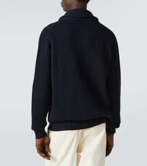 Thom Sweeney Ribbed-knit Wool Cardigan