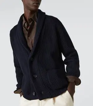 Thom Sweeney Ribbed-knit Wool Cardigan