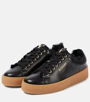 Bogner Lucerne Shearling-lined Leather Sneakers - Black