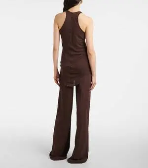 Rick Owens Ribbed-knit Cotton Tank Top - Brown