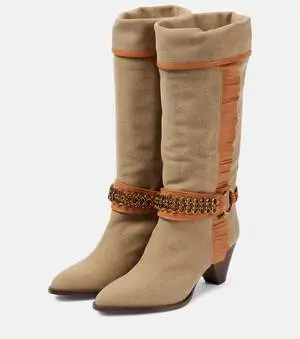 Isabel Marant Levon Canvas Cowboy Boots