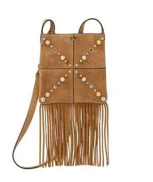 Valentino Garavani Nellcôte Small Suede Shoulder Bag - Brown