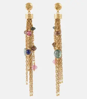 Chloé Pompoms Embellished Drop Earrings - Gold